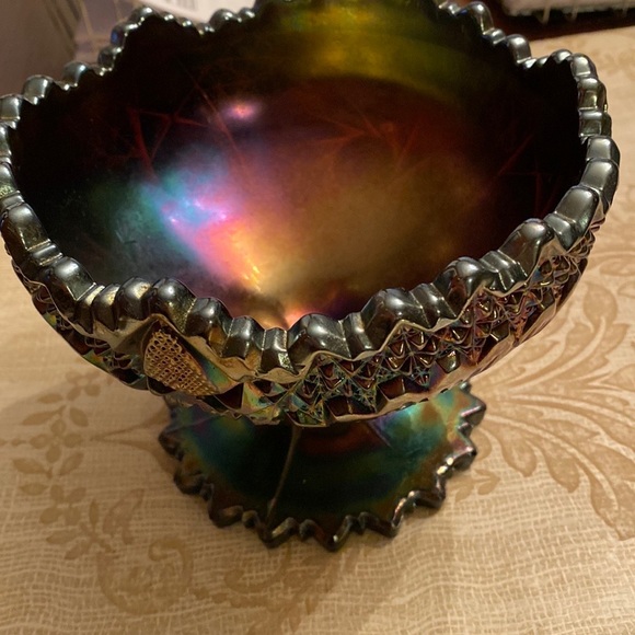 Fenton | Dining | Vintage Fenton Black Amethyst Carnival Glass Compote ...